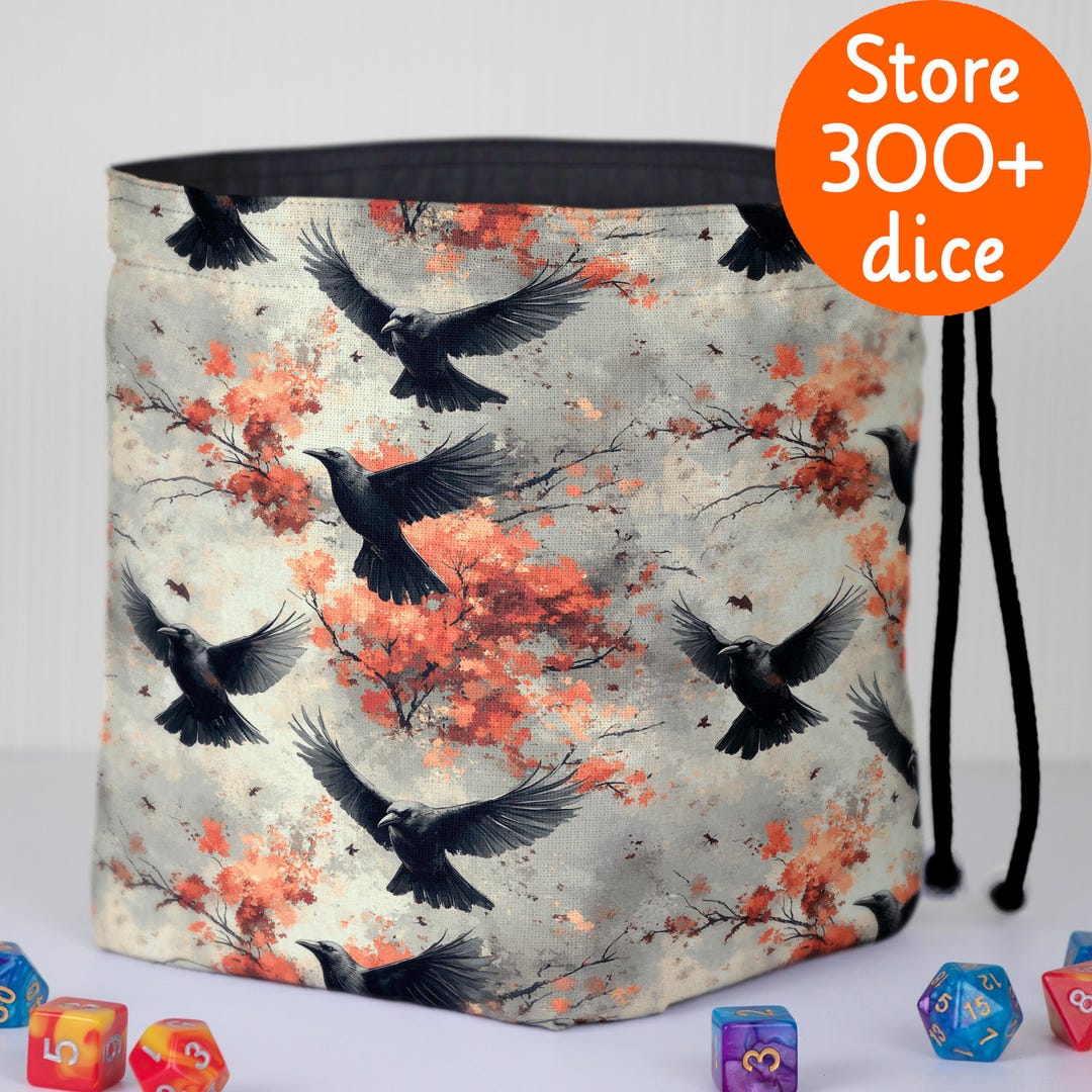 Crow Dice Bag Dnd Group Gift Raven Dice Bag Dnd Dice Bag Pockets - Etsy