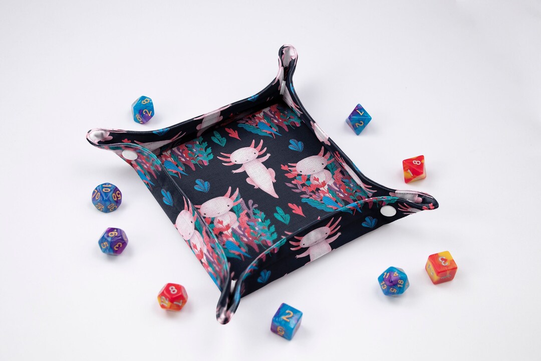 Dice Rolling Tray Dnd Dice Tray Axolotl Dice Tray - Etsy