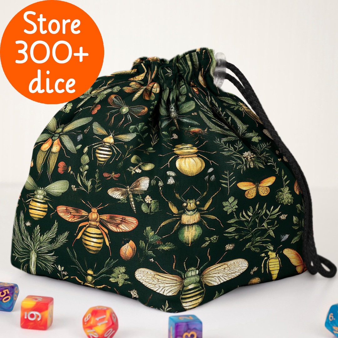 Insects Dice Bag Dice Bag Druid Dnd Dice Bag of Holding Large Dice Bag ...