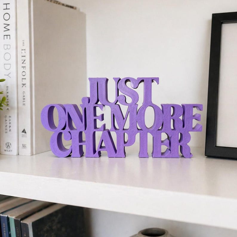 Just One More Chapter Bookshelf Sign, Bookish Decor - Etsy