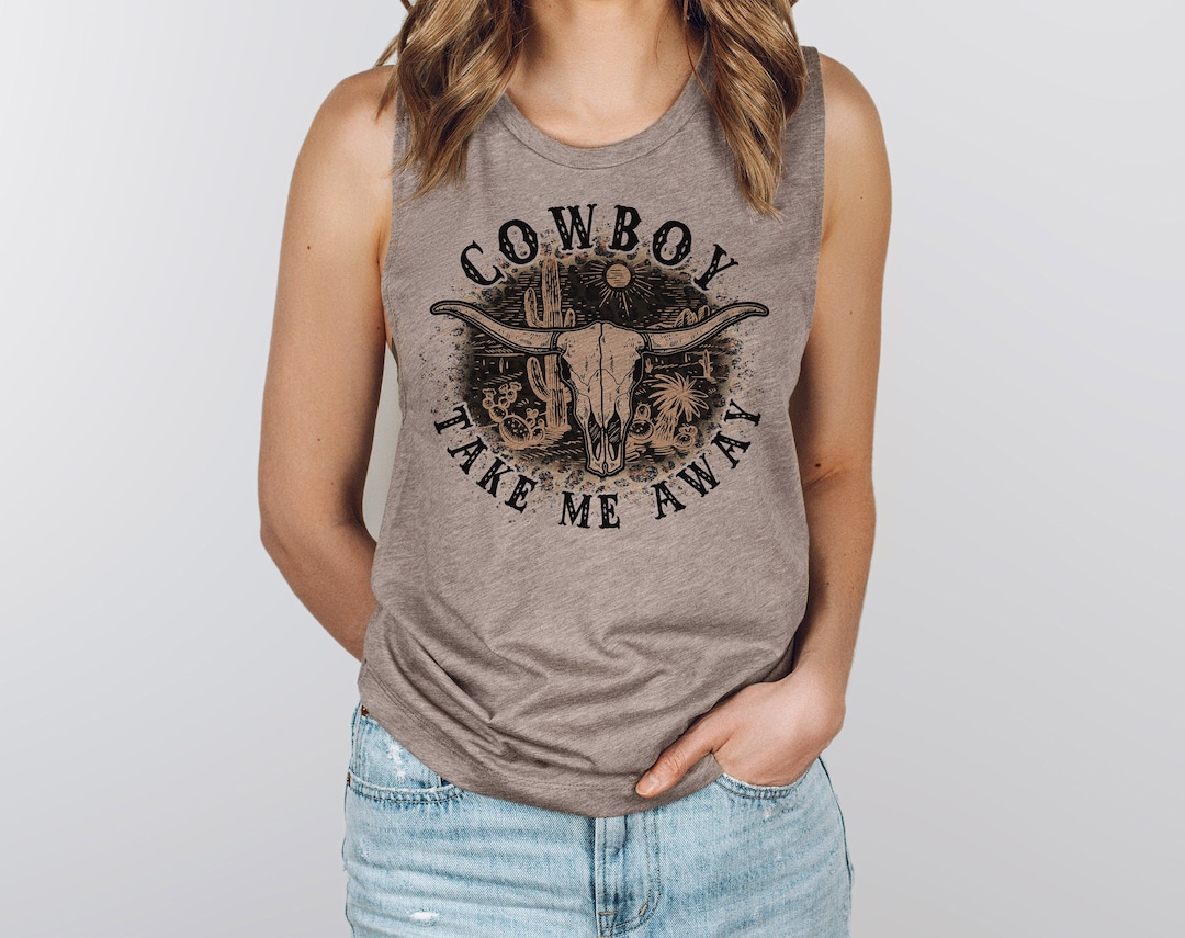 Cowboy Take Me Away Women's Muscle Tank, Women's Western Tank Top, Cute ...