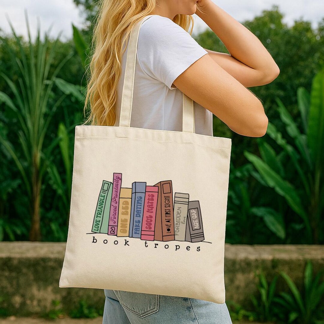 Book Tropes Canvas Tote Bag – Library Lover Gift - Etsy