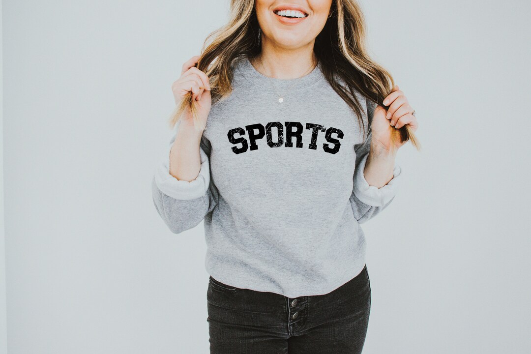 Sports College Style Crewneck Sweatshirt: Comfy Cotton-blend - Etsy
