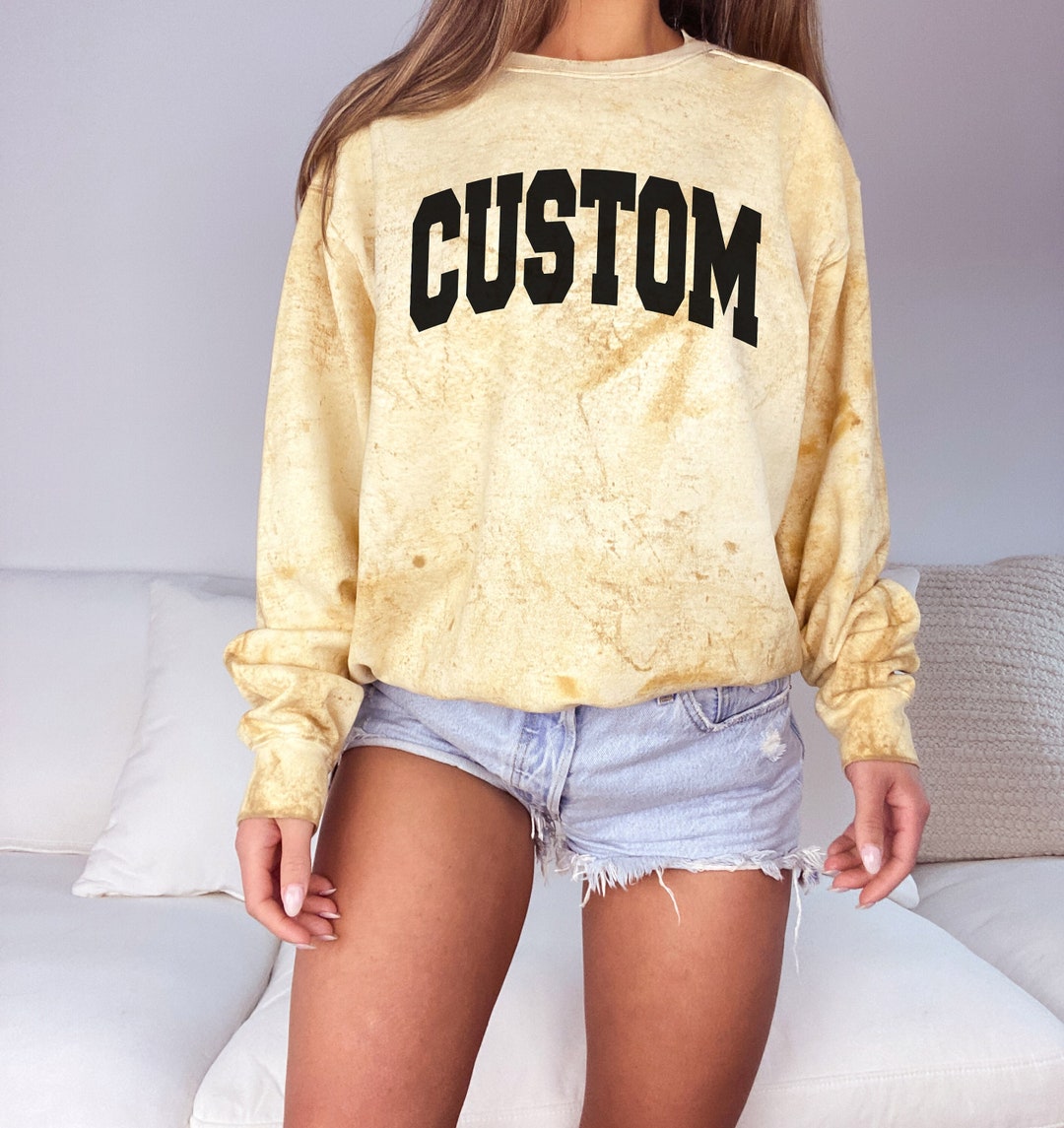 Custom Collegiate Text Sweatshirt: Color Blast Comfort Colors Fleece - Etsy