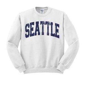 Navy Seattle Collegiate Adult and Youth Shirt or Sweatshirt, Seattle ...