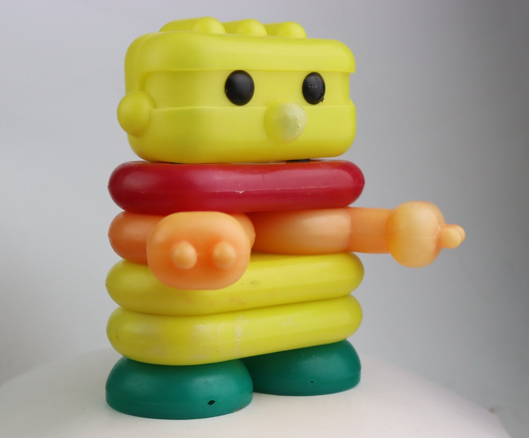 Vintage Children's Toy Pyramid Robot, Soviet Educational Toy, Kids Gift ...