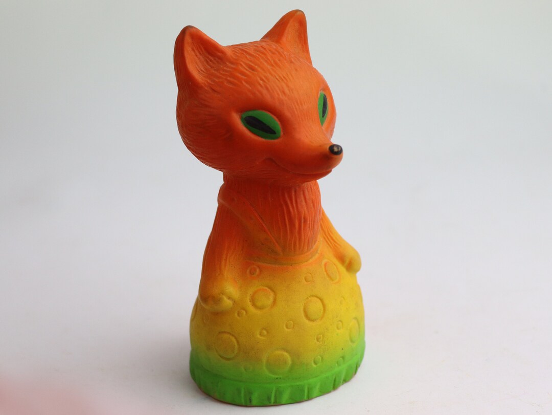 Cute Vintage Rubber Fox in a Dress, Foxtoy, Vintage Fox, Old Toy ...