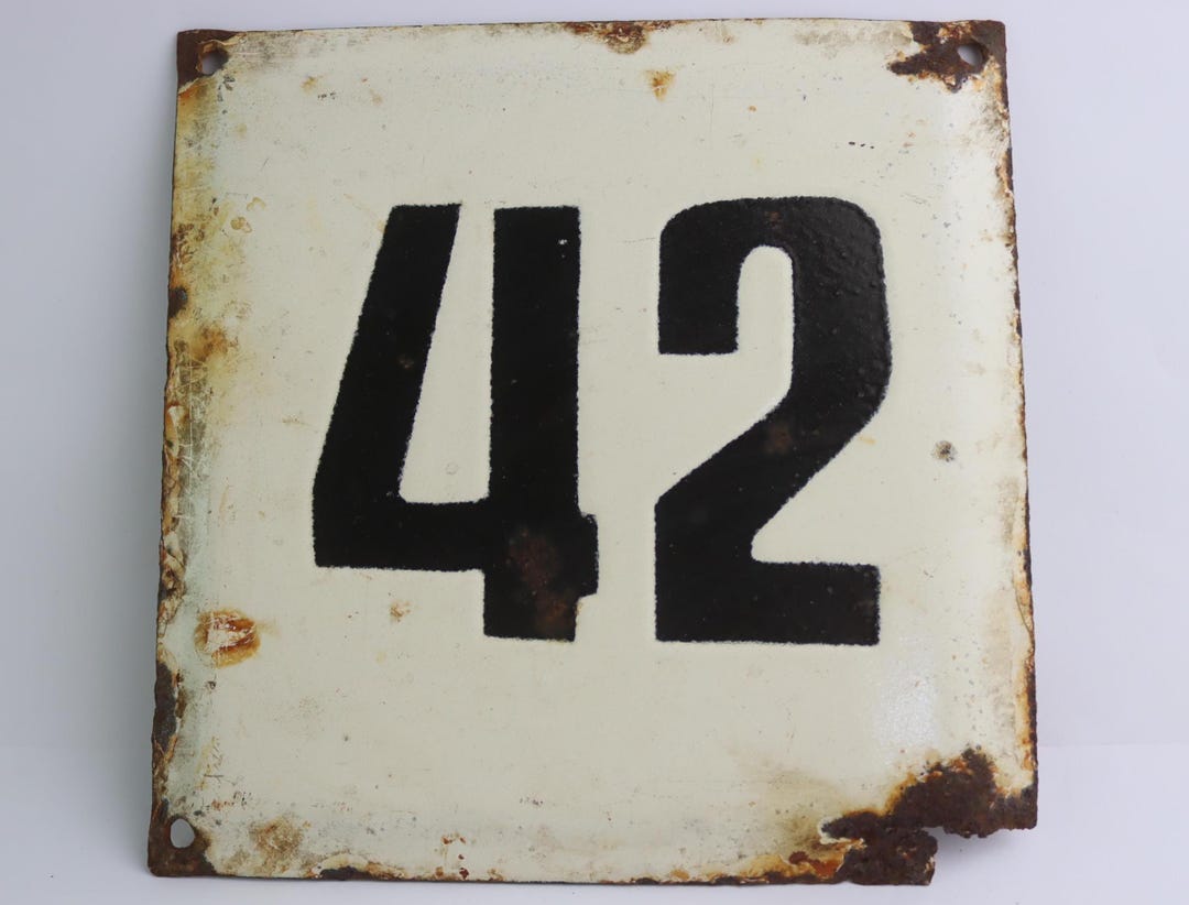 42 House Number Sign, Vintage Door Sign, Soviet Enamel Apartment Sign ...
