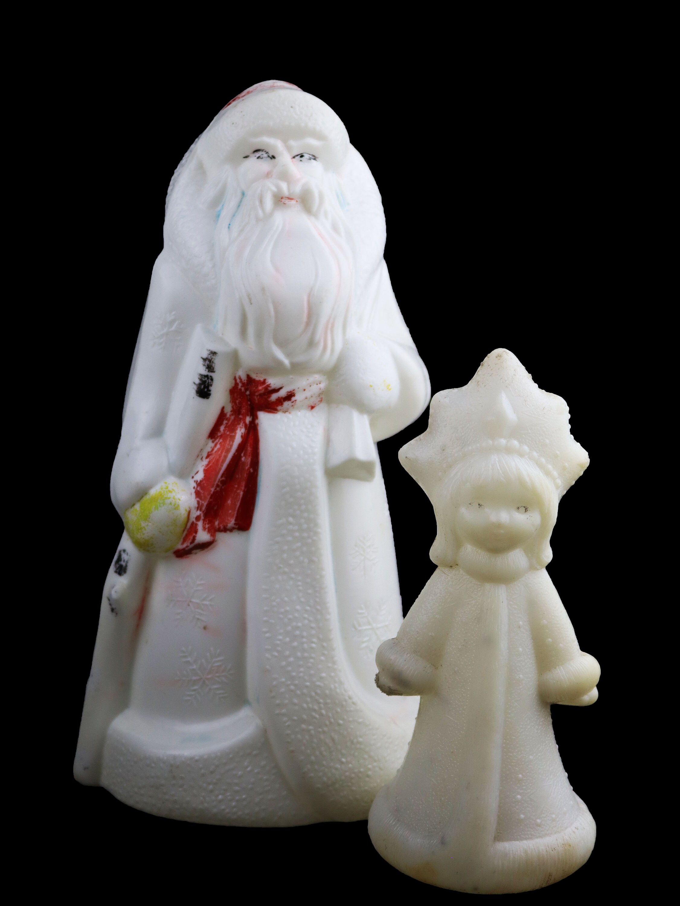 Vintage Plastic Ded Moroz and Snegurochka, Santa Claus,christmas Tree ...
