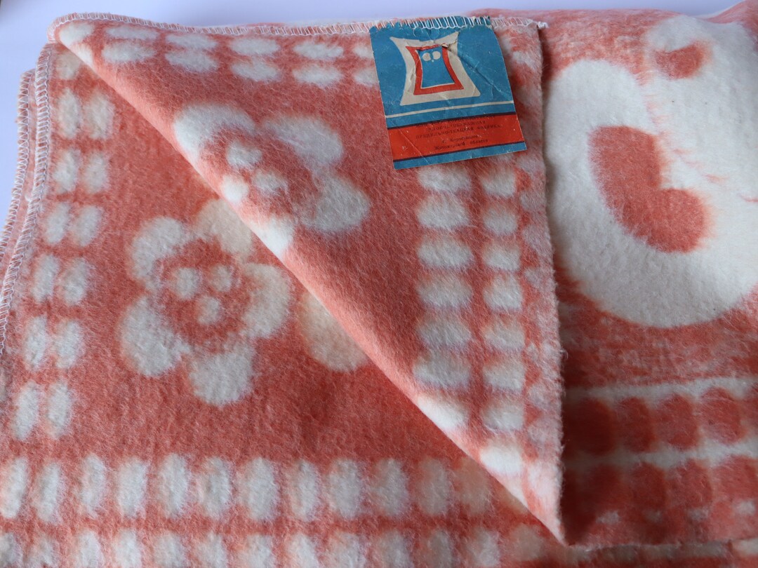 1991 New Vintage Baby Woolen Blanket, Ukrainian Cotton Summer Plaid ...