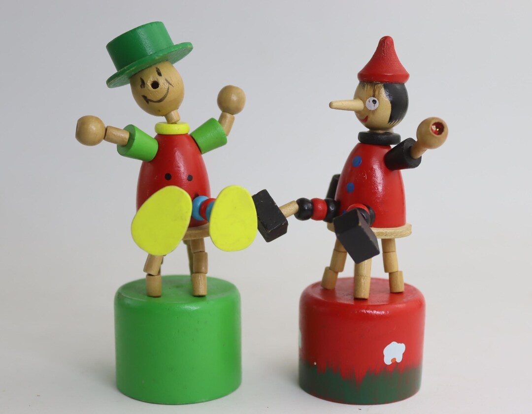 Vintage Moving Toy, Dancing Pinocchio, Buratino, Snowman, Clown, Soviet ...
