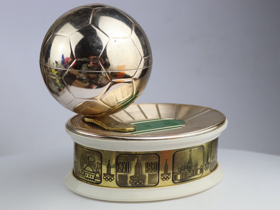 1980 Vintage Box Soccer Ball, Mausoleum, Red Square, Stadium, Kremlin ...