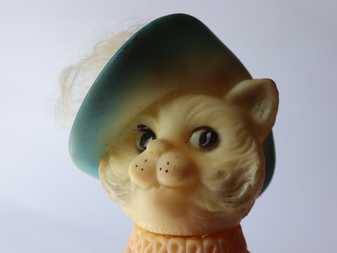 Vintage Rubber Puss in Boots Toy, Cat, Soviet Cat Toy, Trio Cats, Puss in Boots, Fairy Tale ...