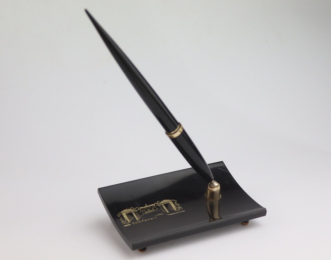 Vintage Table Bakelite Desk Device Smolny With Ink Pen, Ussr Leningrad ...
