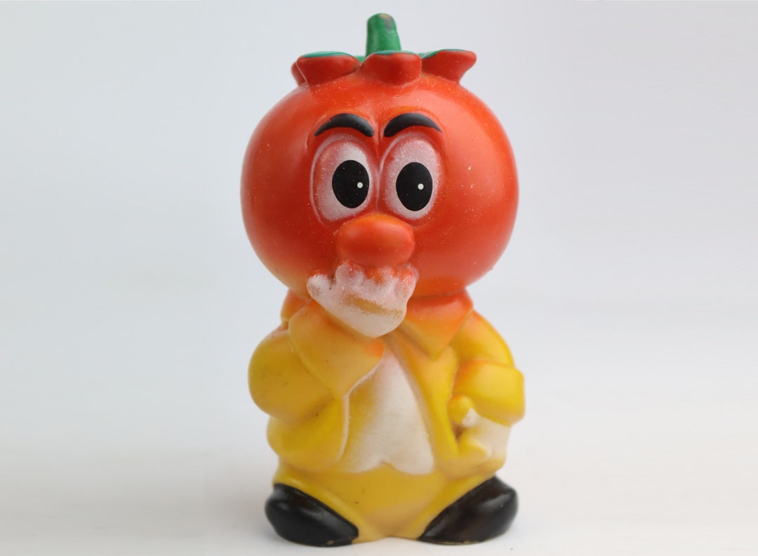 Vintage Rubber Senior Tomato From Chipollino Cartoon, Old Toy, Vintage ...