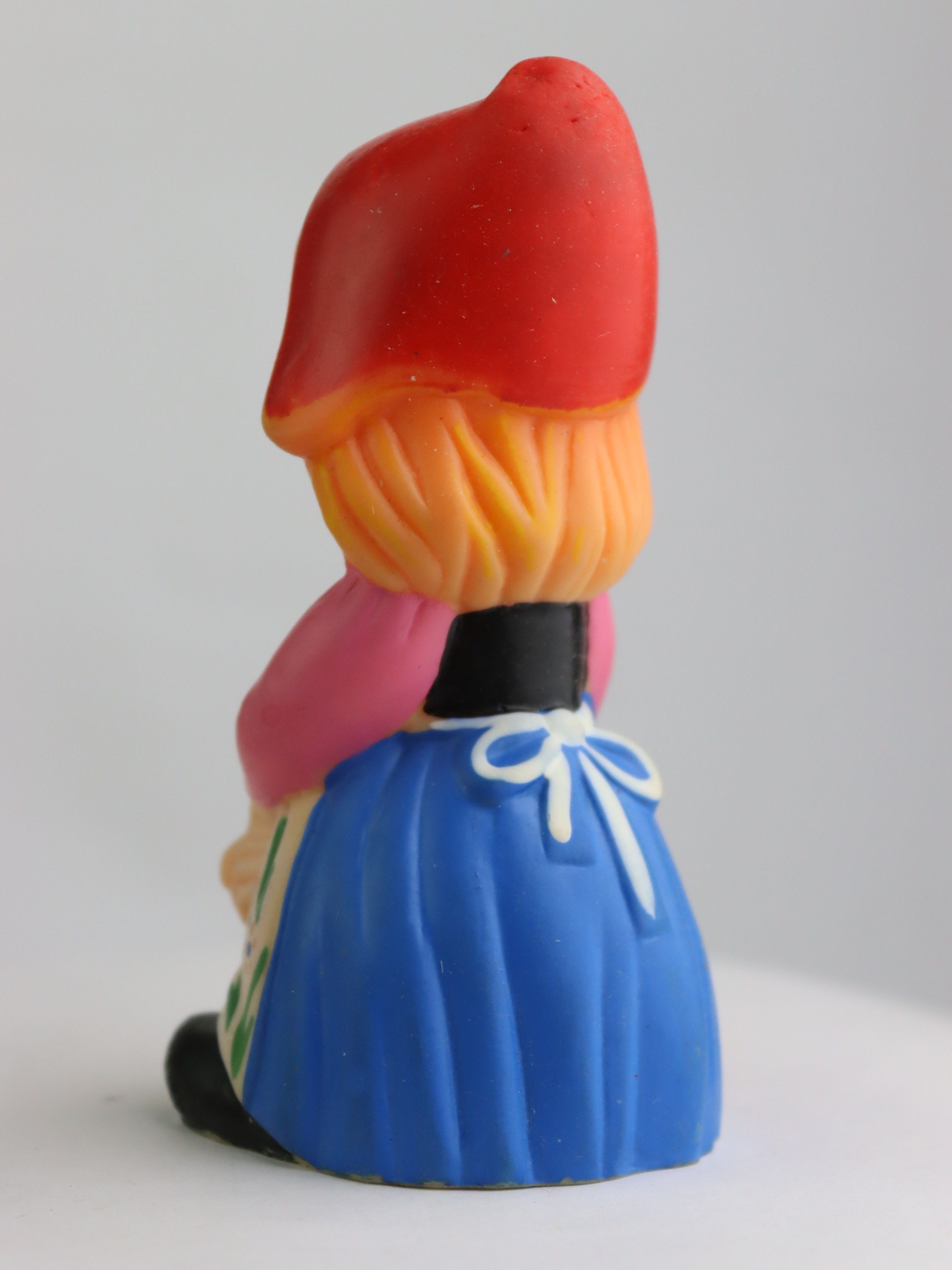 Vintage Rubber Little Red Riding Hood, Russia Rubber Doll, Soviet Red ...
