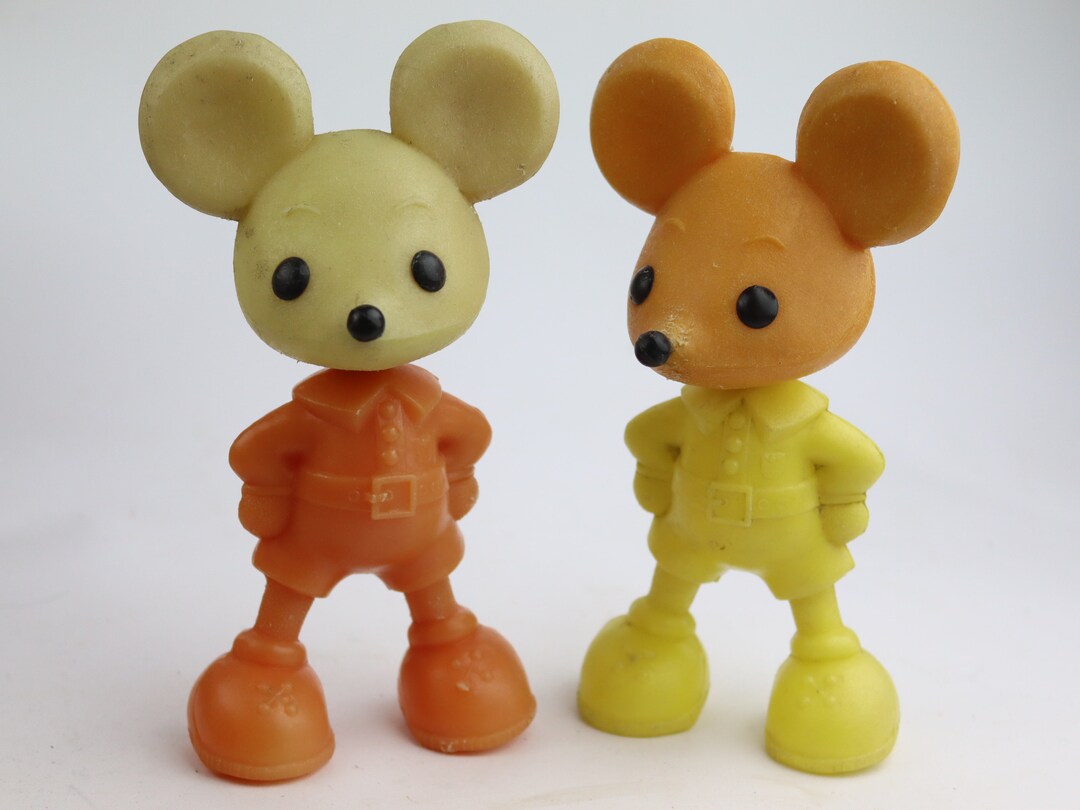 Two Vintage Plastic Toys Mouses, Soviet Toy Mouse, Vintage Toy, Russia ...