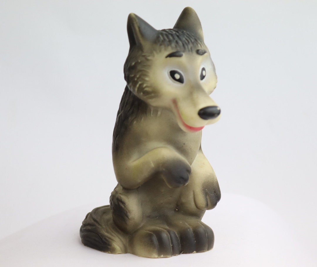 Vintage Rubber Wolf Soviet Time Wolftoy Ussr Wolf and Hare - Etsy
