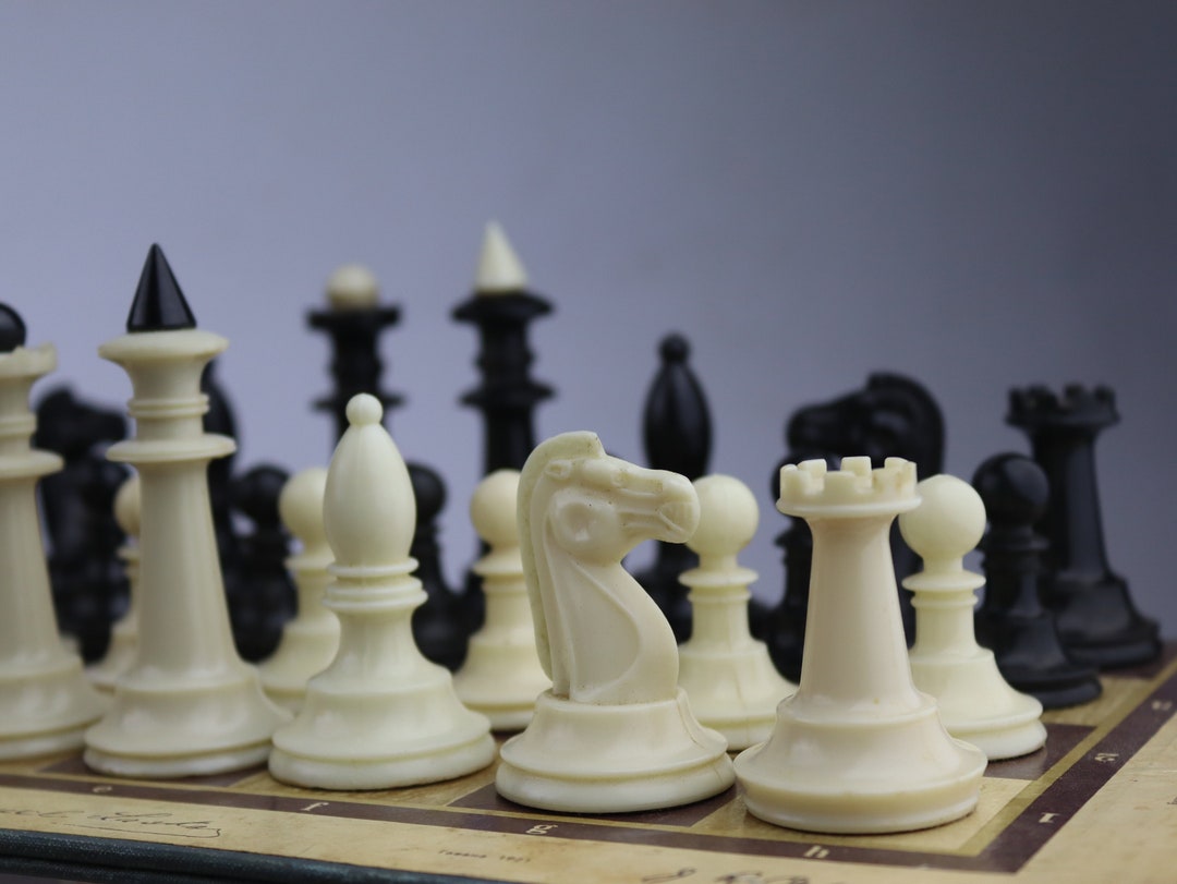 Vintage Plastic Chess Pieces, Soviet Chess Set, Old Chess, Antique ...