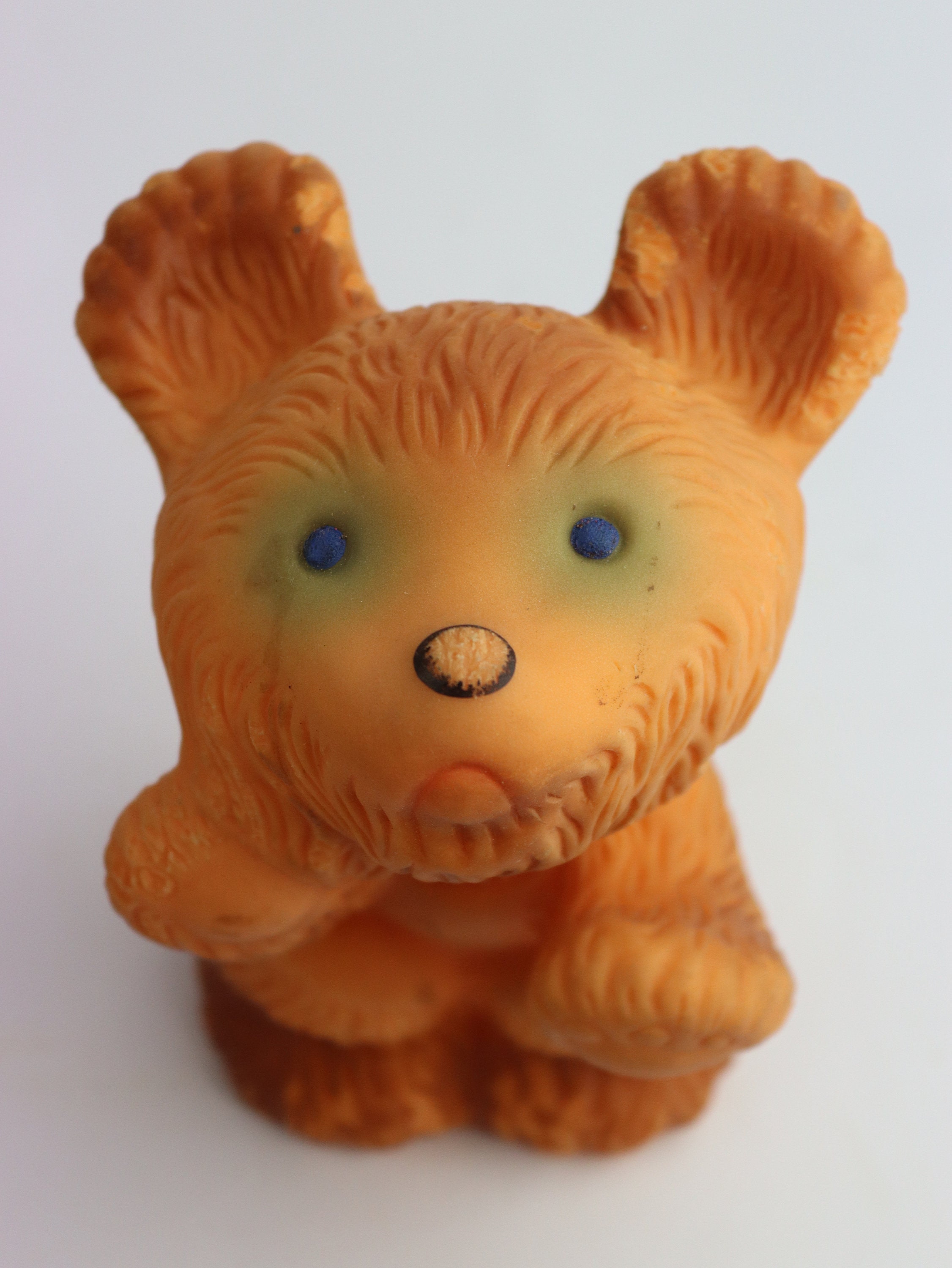 Vintage Rubber Bear, Orange Bear , Vintage Bear , Old Toy, Vintage Toy ...