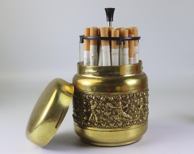 Vintage Cigarette Holder, Germany Desk Brass Cigarette Case Keeper ...