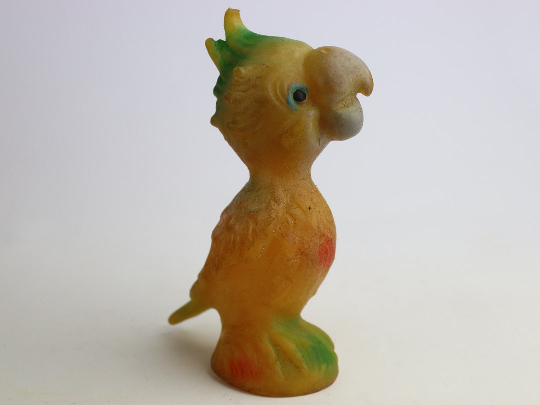 Vintage Rubber Toy Parrot, Rubber Parrot, Soviet Parrot Toy, Soviet ...