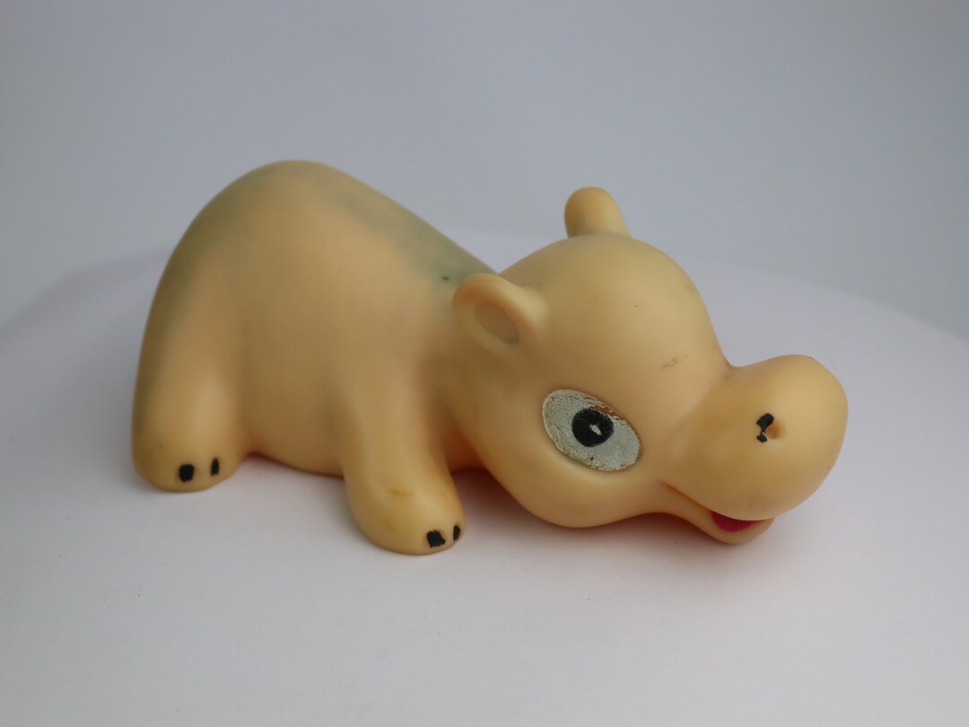 Funny Vintage Rubber Hippopotamus, Soviet Behemoth Toy, Ussr Swan, Ussr ...