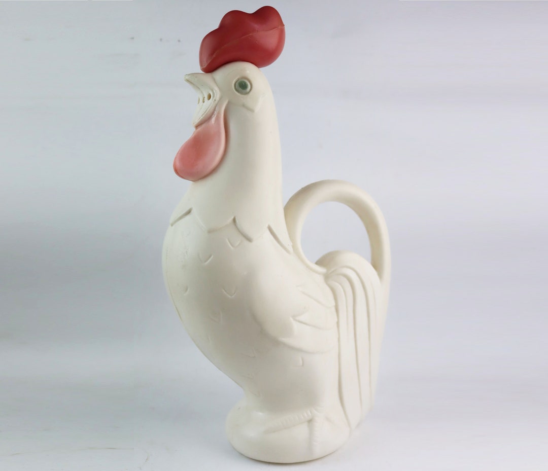 Vintage Plastic Watering Can Rooster, Cockerel, Soviet Garden Decor ...