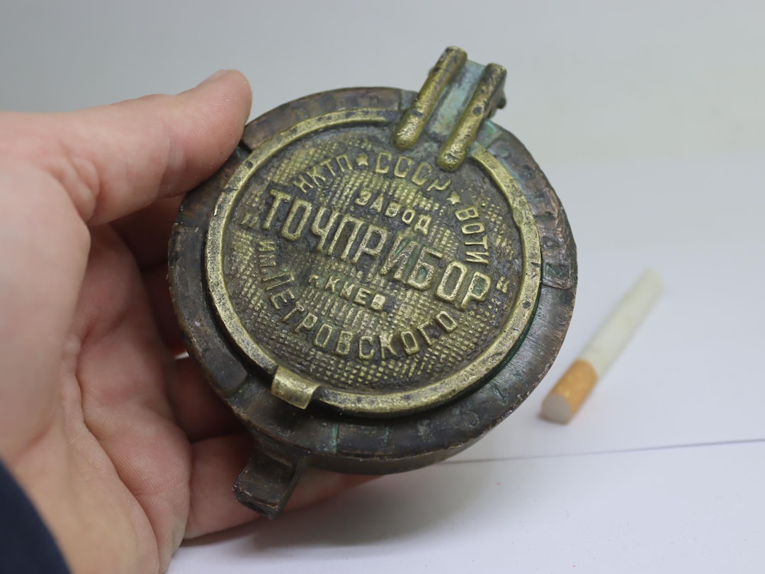 Very Rare Vintage Bronze Ashtray With Elements of Soviet Propaganda ...