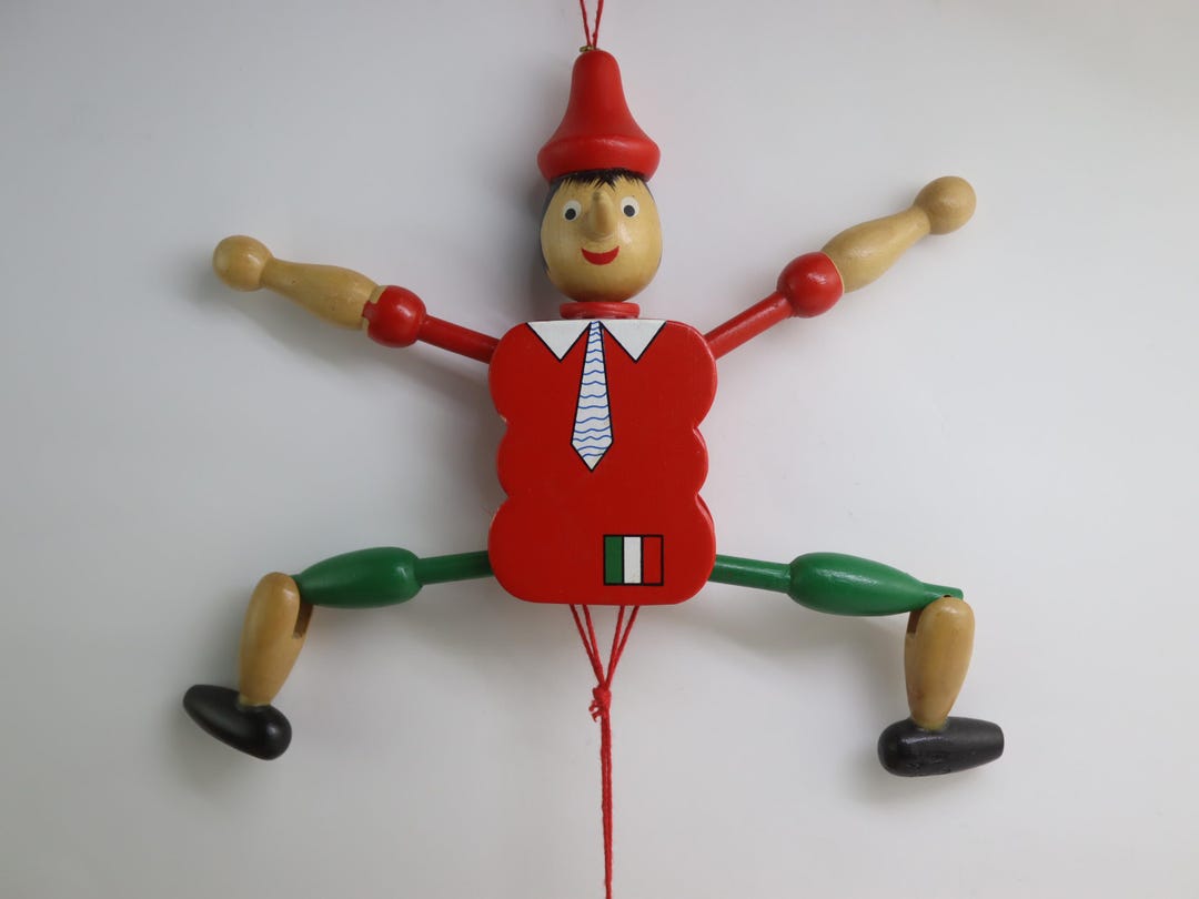 Vintage Hanging Pinocchio Toy, Hinged Toy, Jumping Pinocchio, Jumping ...