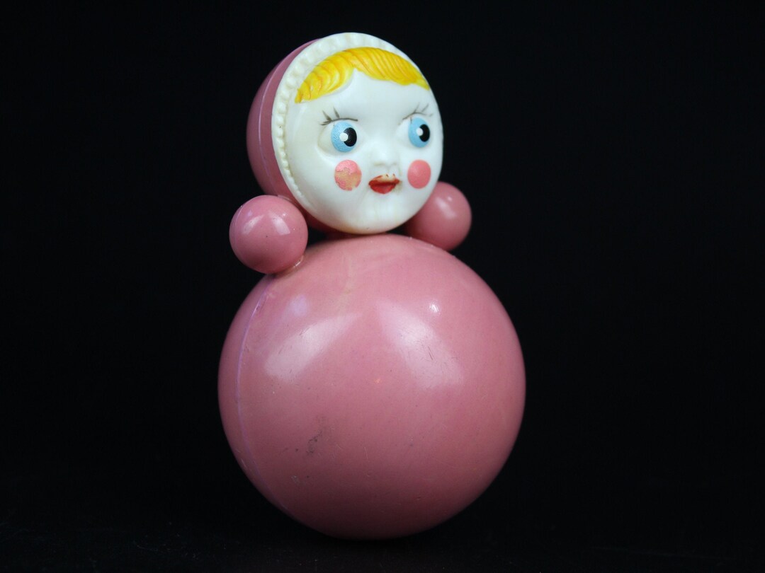 Vintage Plastic Tumbler Toy, Soviet Roly-poly Doll, Russian Matrioshka ...