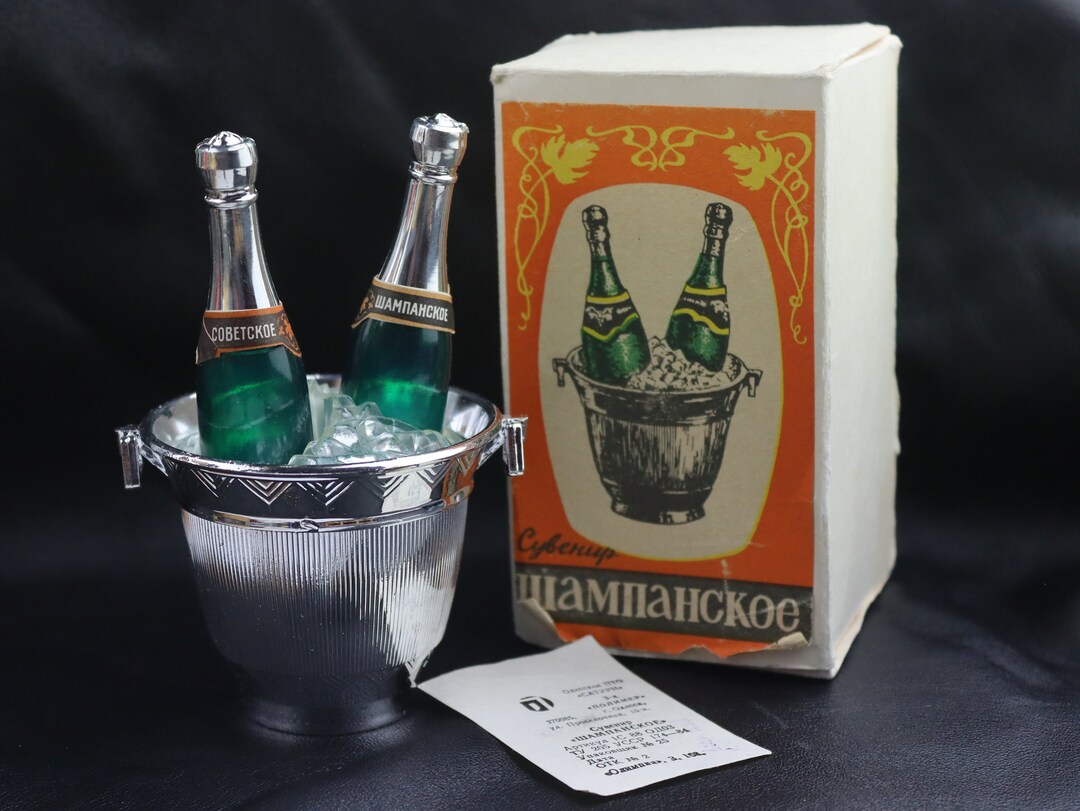 1992 New Vintage Miniature Bucket With Soviet Champagne, Souvenir With ...