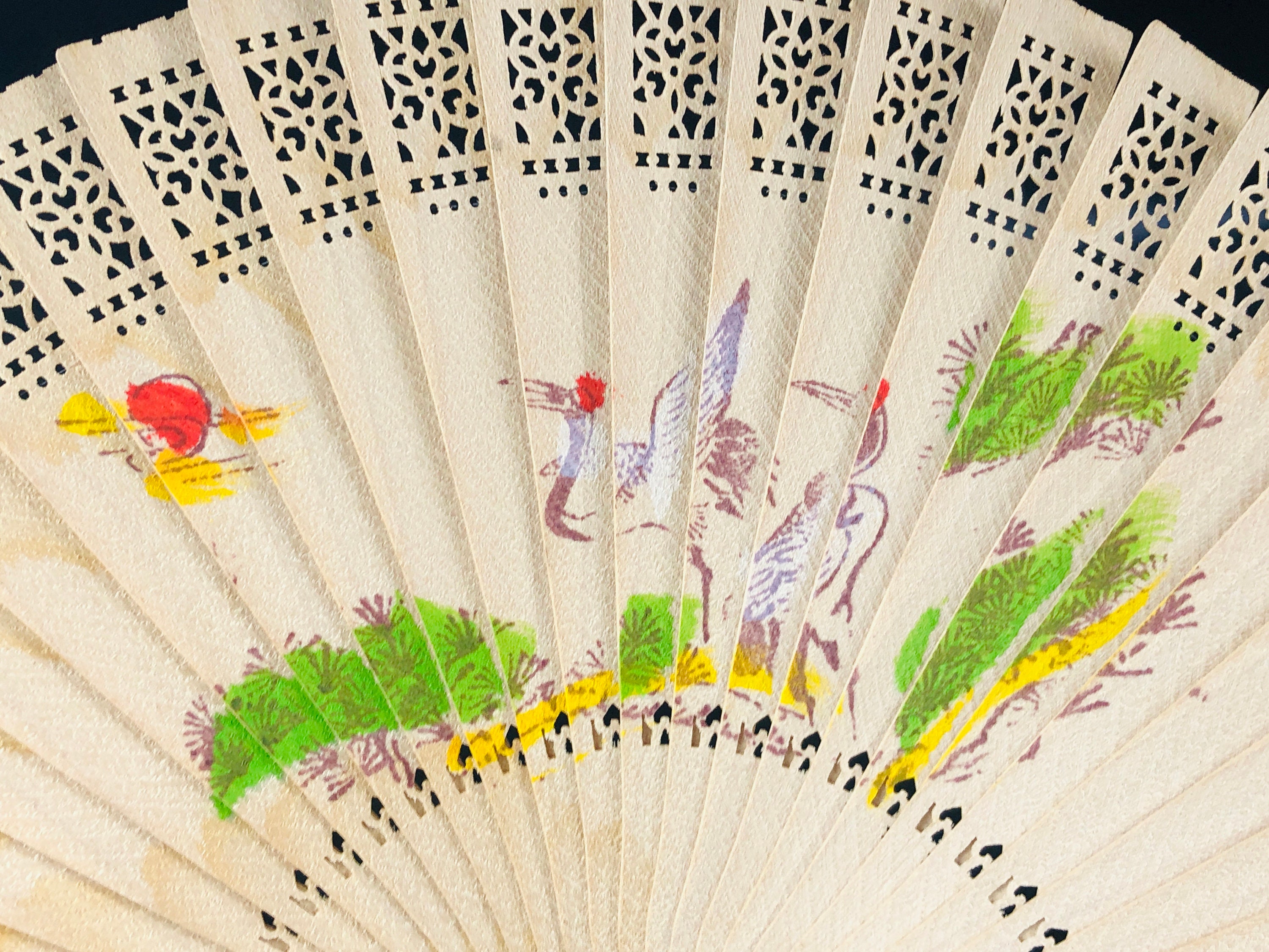 Vintage Wood Fan, Soviet Fan, Openwork Fan, Russia Souvenir, USSR ...