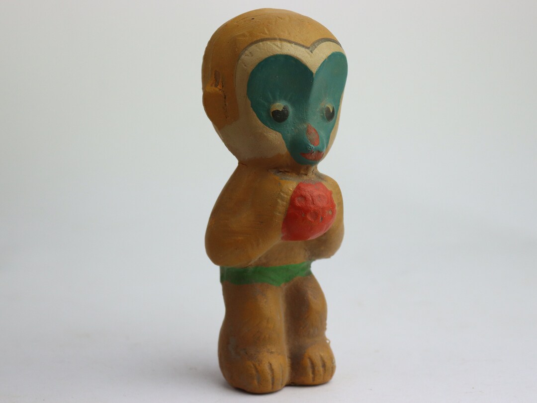 Vintage Rubber Rubber Monkey With Ball. Old Sport. Soccer Player ...