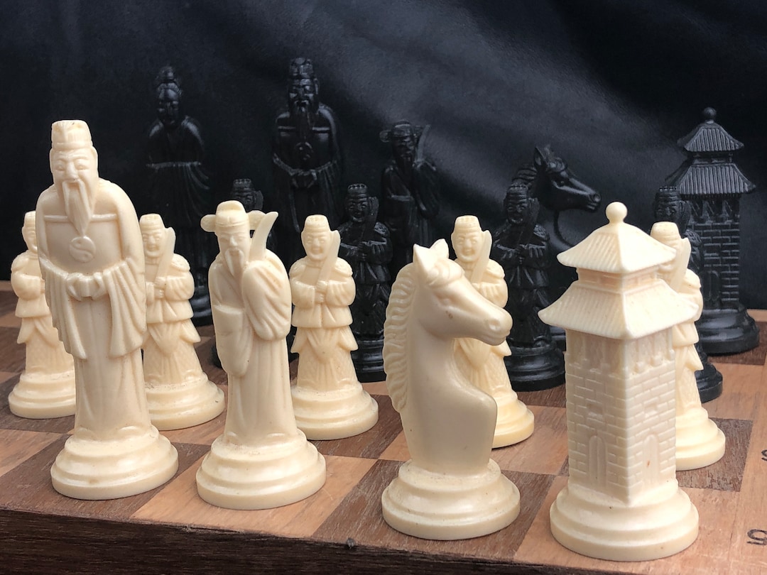 Vintage Chess Set Chinese Style Soviet Chess Set, Old Chess, Antique ...