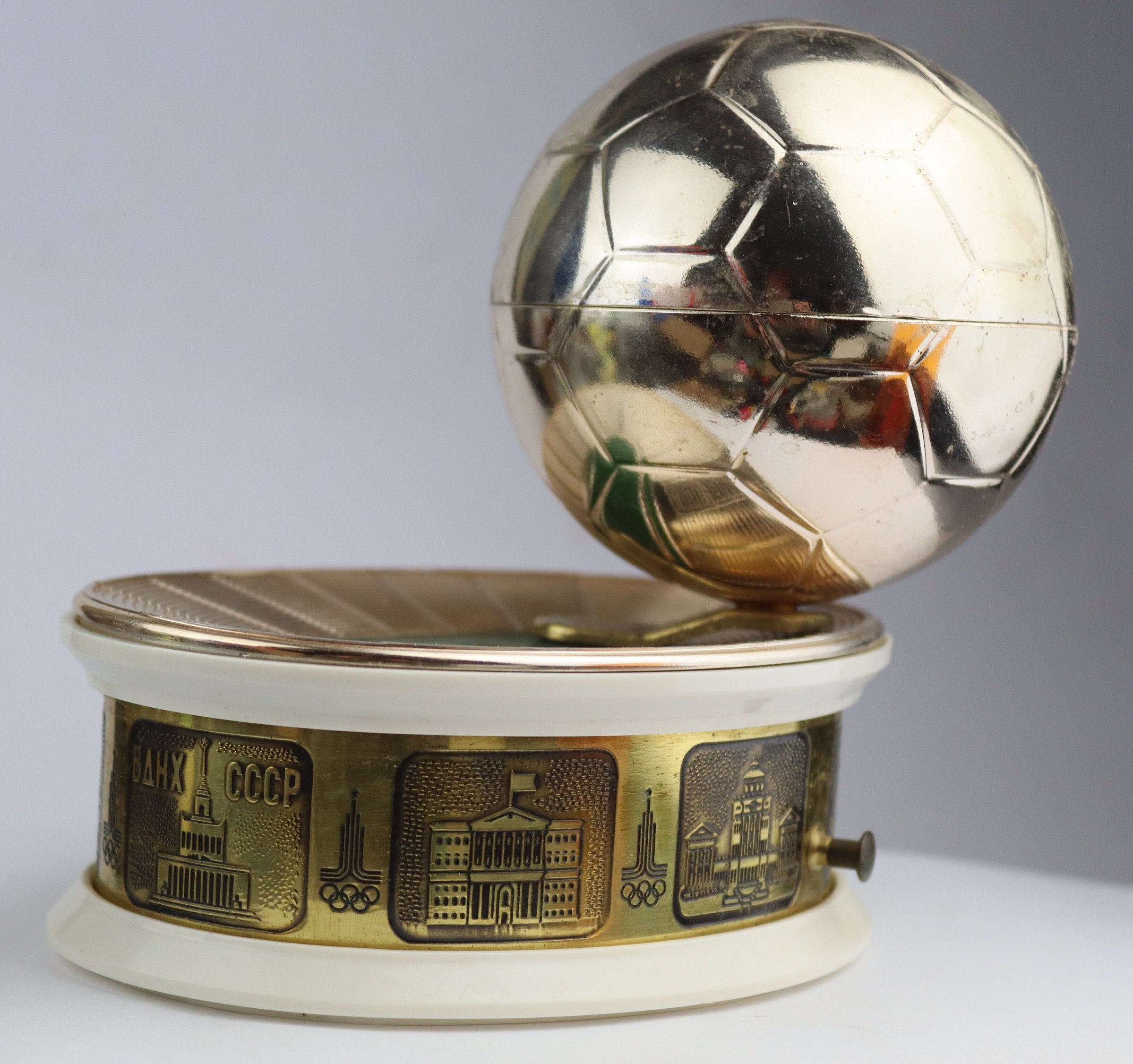 1980 Vintage Box Soccer Ball, Mausoleum, Red Square, Stadium, Kremlin ...
