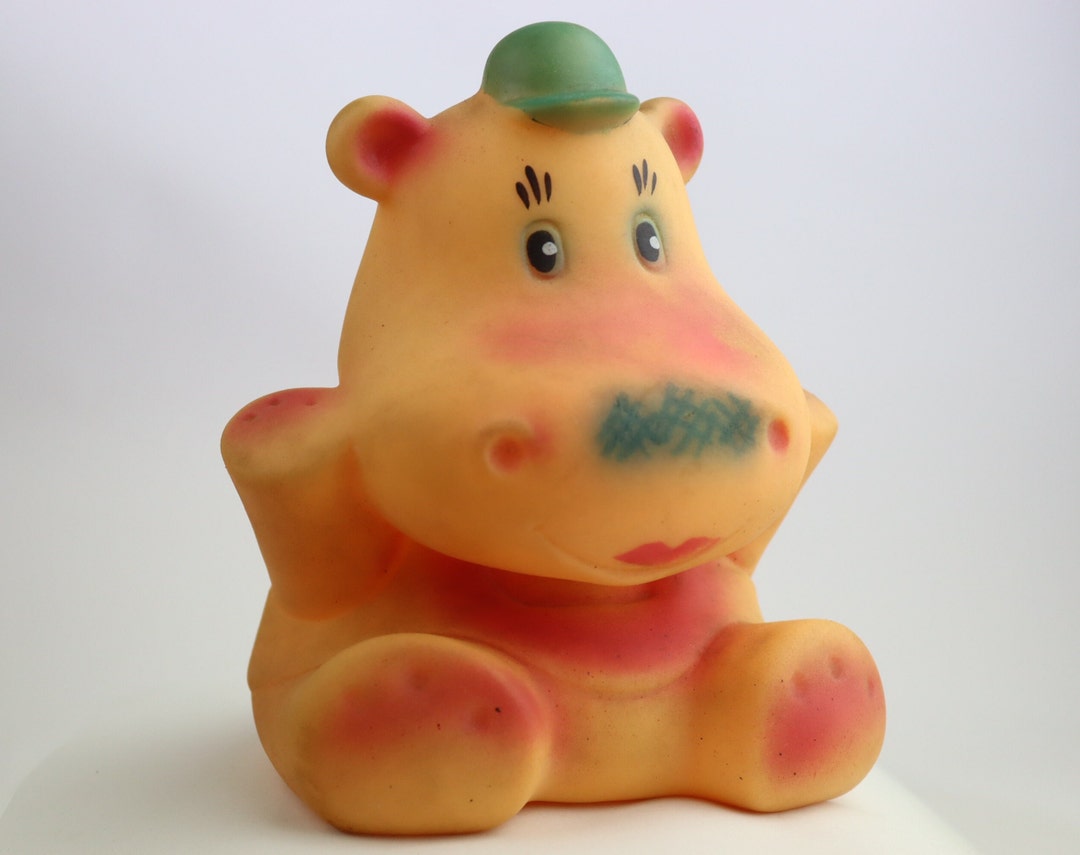 Funny Vintage Rubber Hippopotamus, Soviet Behemoth Toy, Ussr Swan, Ussr ...