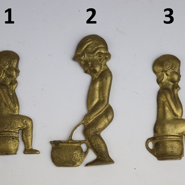 Brass Bathroom Sign - Etsy
