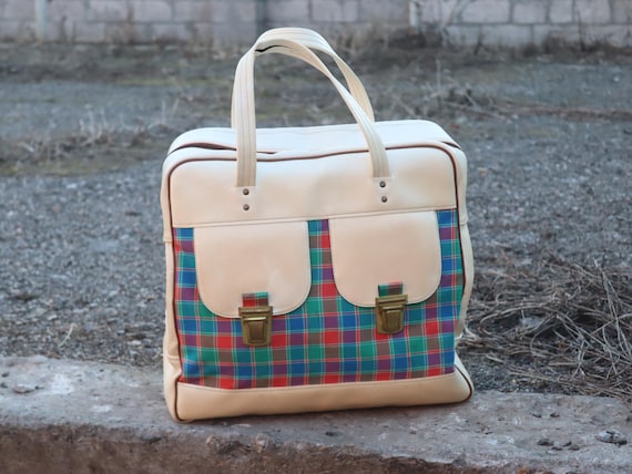 1978 vintage bag, soviet travel bag, shopping bag, pi… - Gem