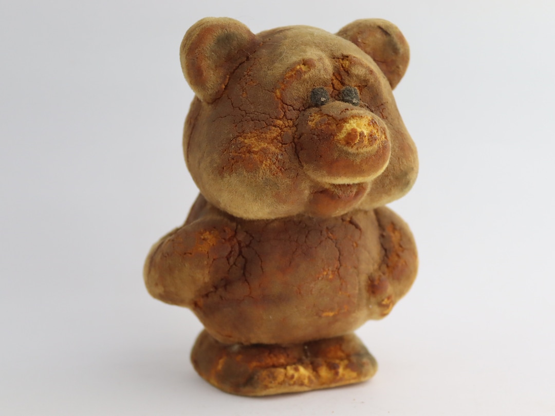 Vintage Flocking Bear Winnie the Pooh Toy, Russia Baby Bear, Soft ...
