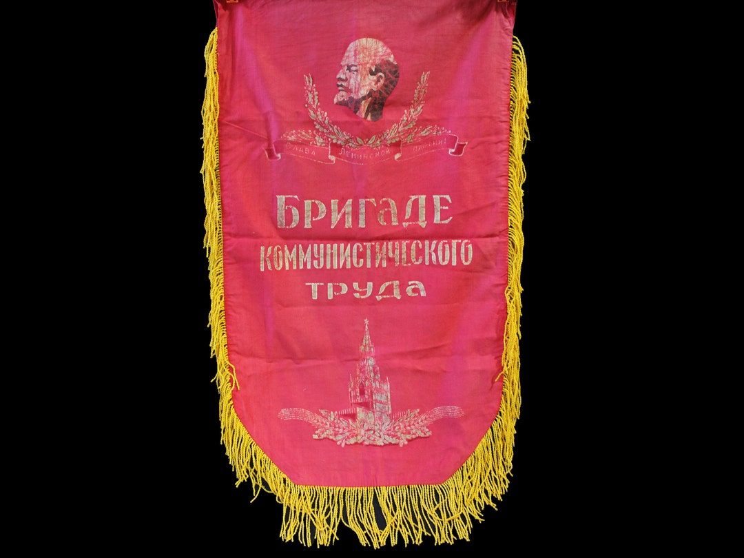Vintage Lenin Pennant, Soviet Communist Pendant, Lenin Wall Pennon ...
