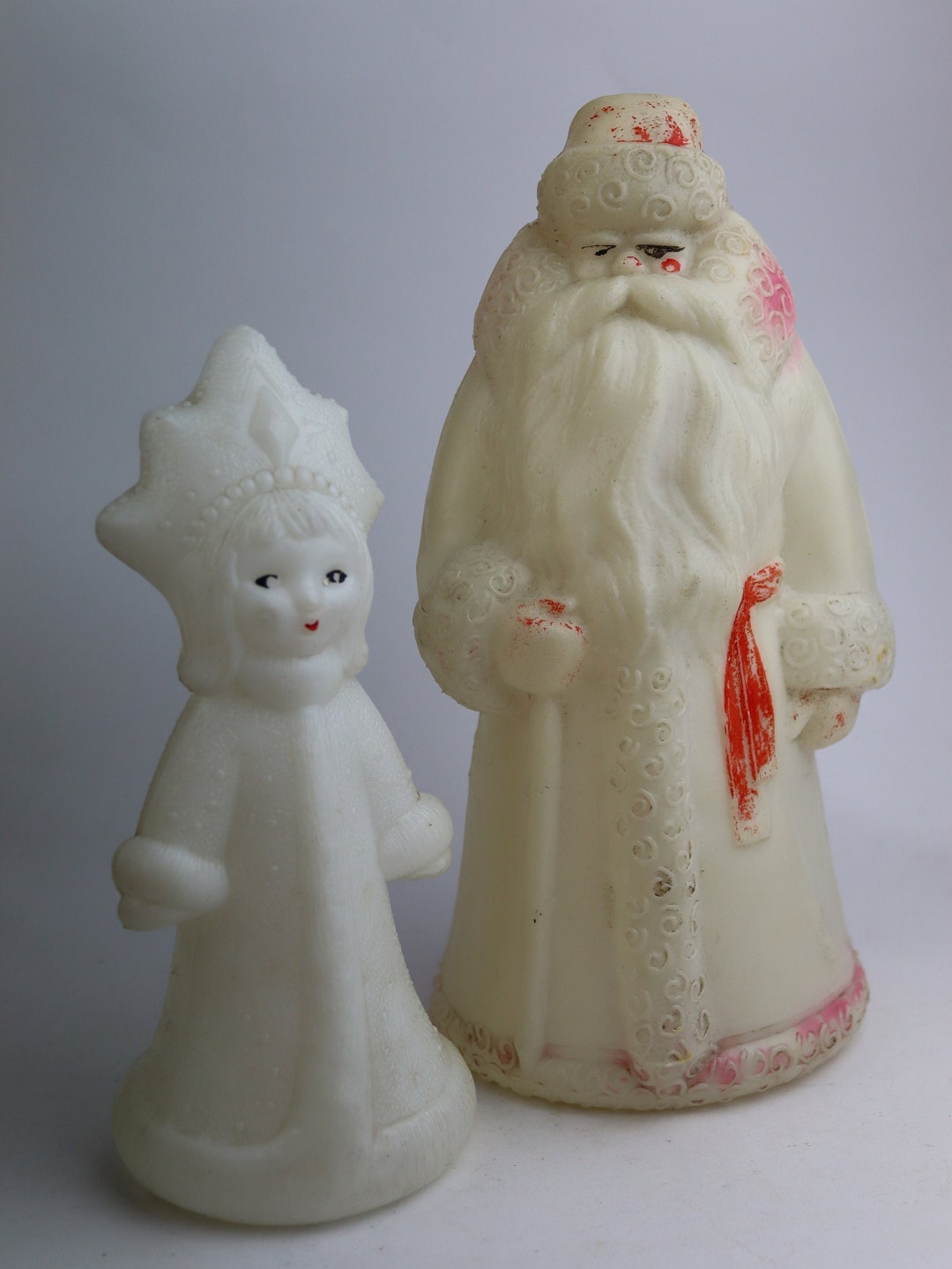 Vintage Plastic Ded Moroz and Snegurochka, Santa Claus,christmas Tree ...