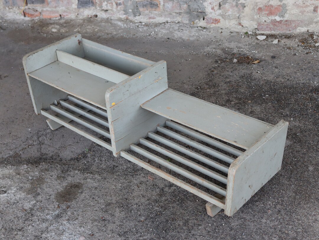 Vintage Wooden Shoe Rack, Soviet Shoe Shelf, Garage Shelf, Mountain ...