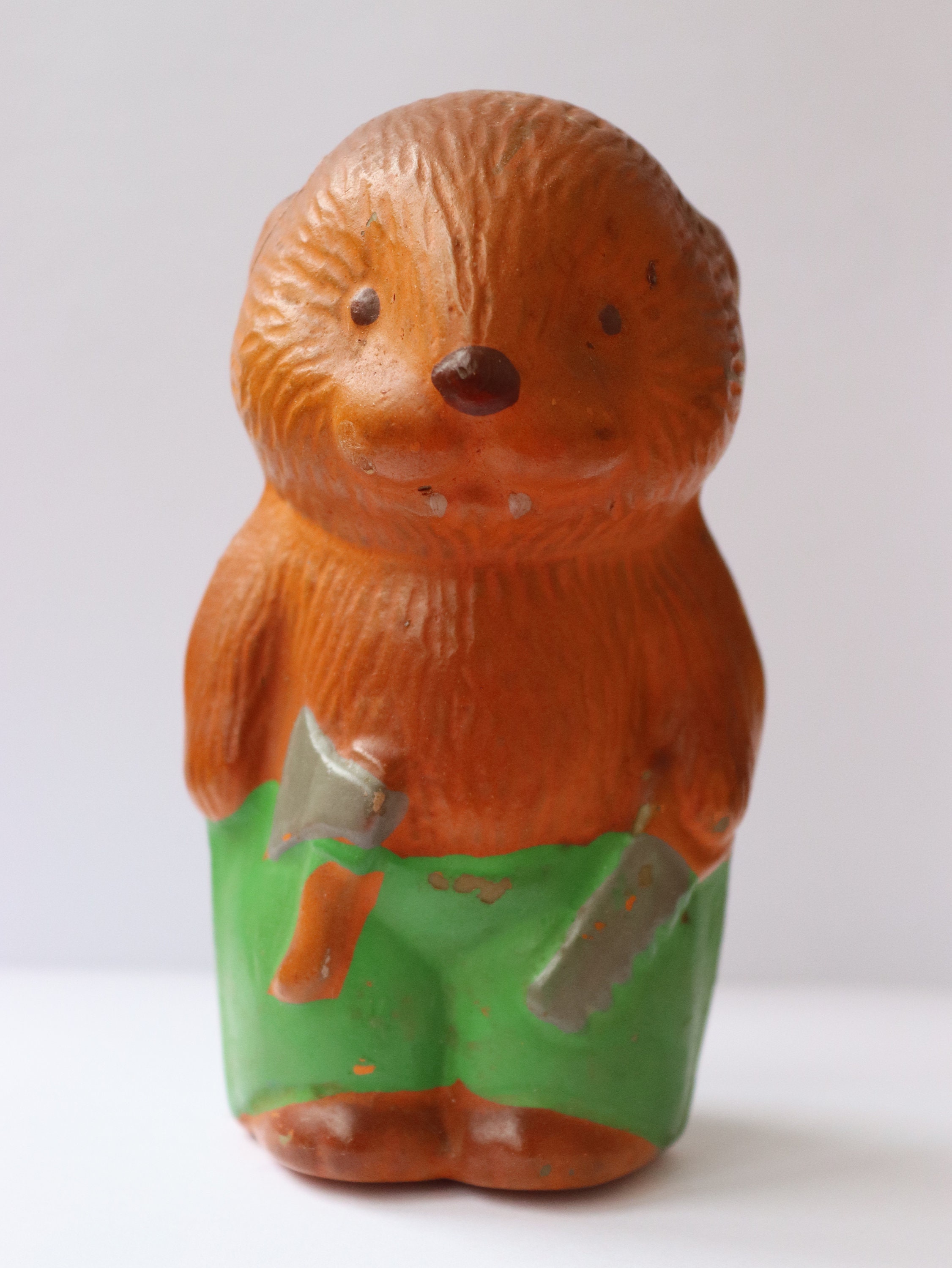 Vintage Rubber Beaver Toy Soviet Toy Carpenter Wood - Etsy
