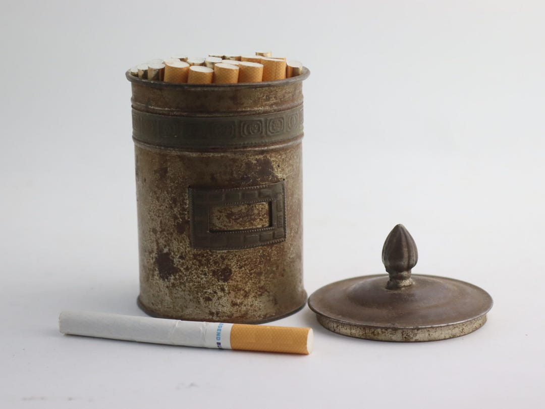 Vintage Tin Cigarette Holder, Europe Desk Cigarette Case Keeper ...