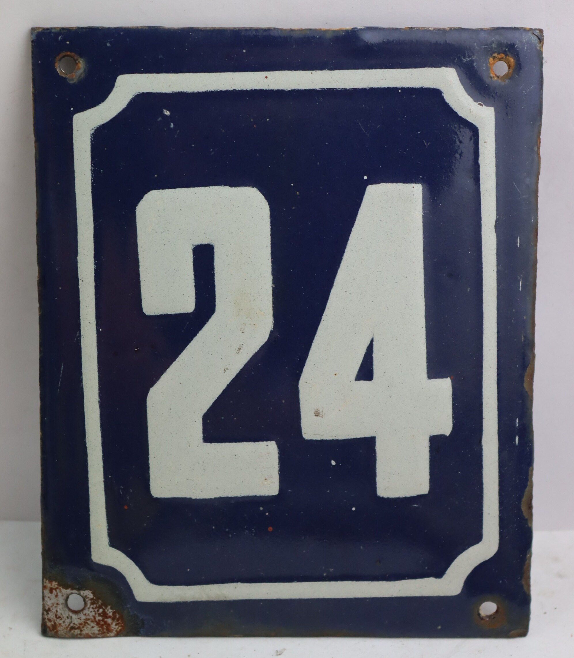 24 House Number Sign, Vintage Door Sign, Soviet Enamel Apartment Sign ...