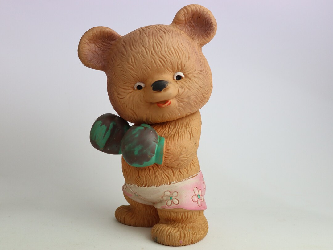 Vintage Rubber Bear Boxer. Soviet Toy. Vintage Toy. Soviet Bear. Bear ...