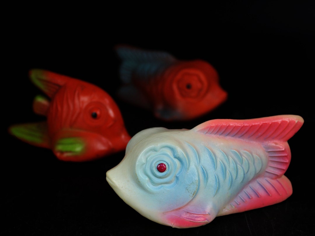 Three Vintage Celluloid Fish, Soviet Fish Toy, Vintage Fish, Soviet Toy ...