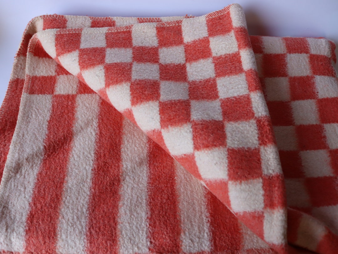 New Vintage Baby Woolen Blanket, Ukrainian Bedspread, Ussr Cotton ...