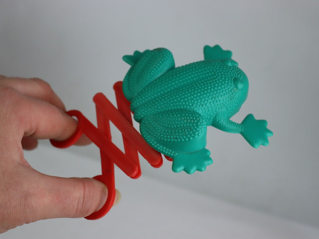 Vintage Plastic Toy Jumping Frog, Soviet Toy, Vintage Toy, Soviet Union ...